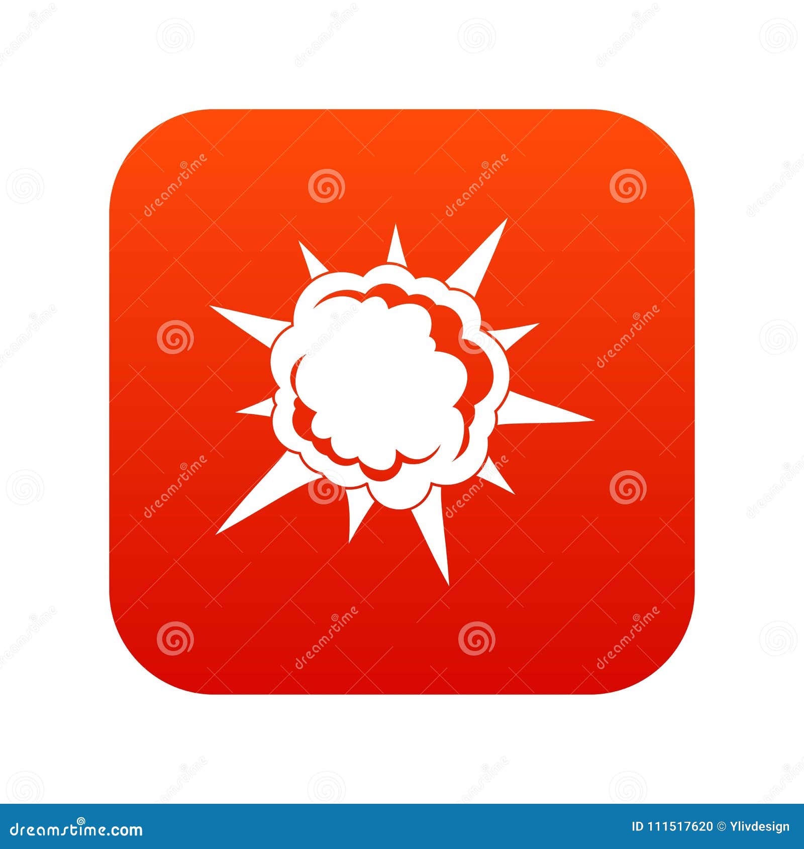 Powerful Explosion Icon Digital Red Stock Vector - Illustration of ...