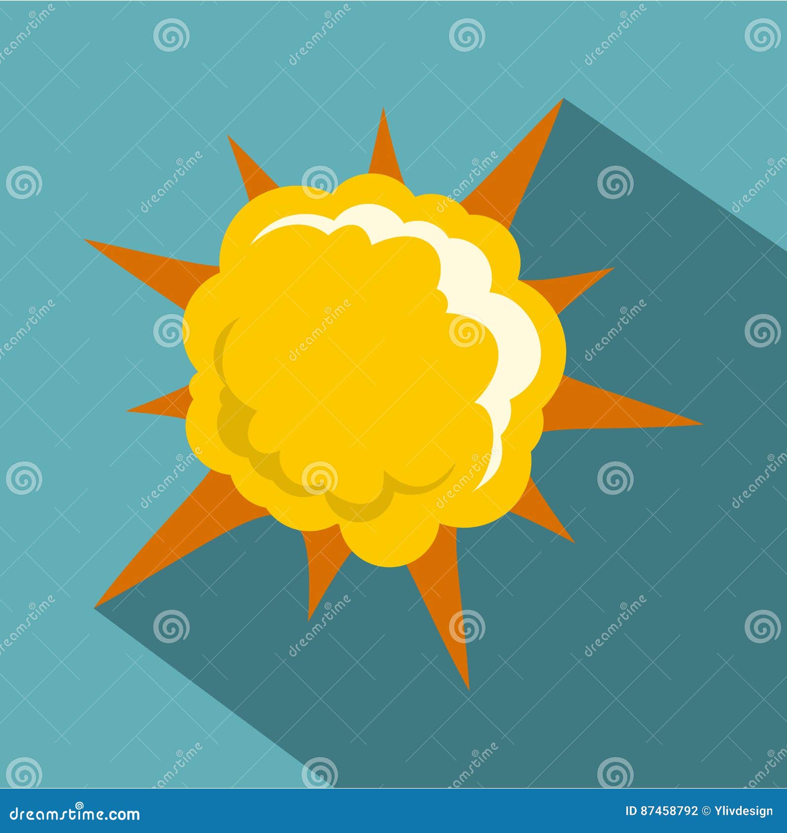 Powerful Explosion Icon, Flat Style Stock Vector - Illustration of fire ...