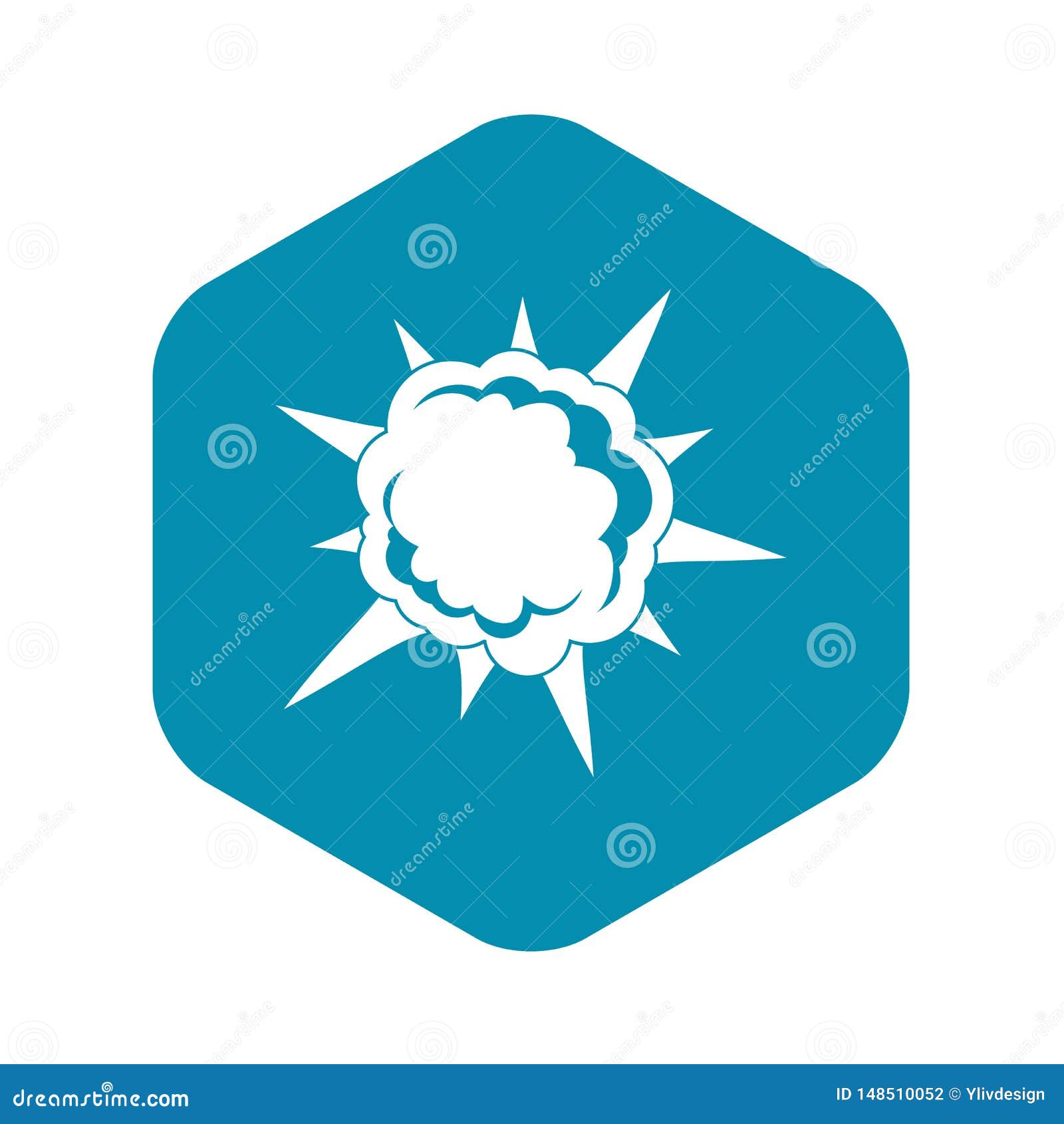 Powerful Explosion Icon, Simple Style Stock Vector - Illustration of ...