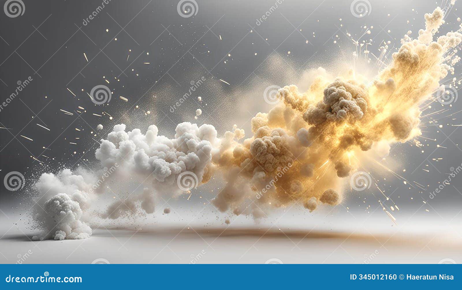 A Powerful Explosion with a Large White Smoke Plume and Radiating ...