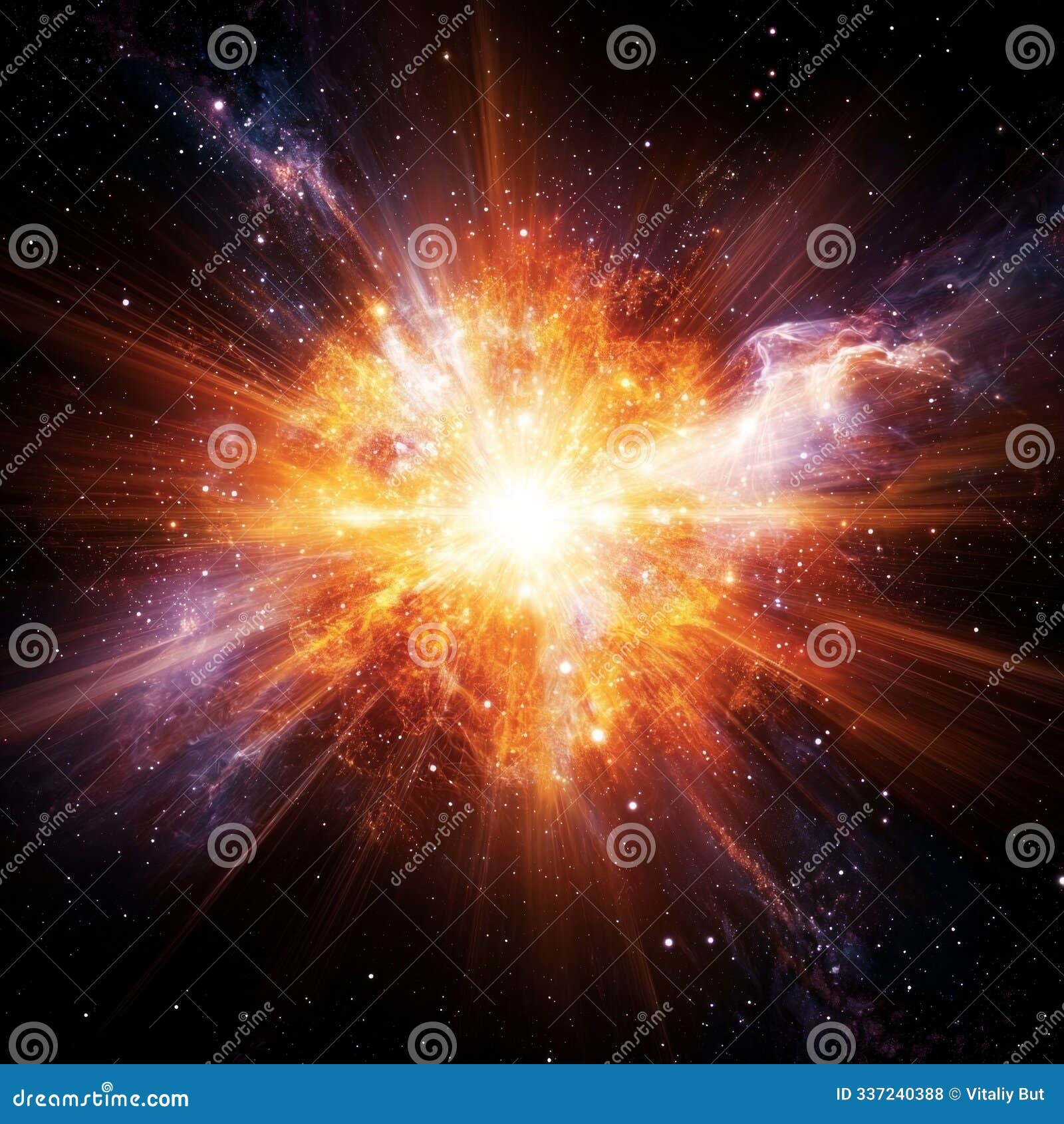 Powerful Explosion of Orange Particles Bursts Forth from a Bright Core ...