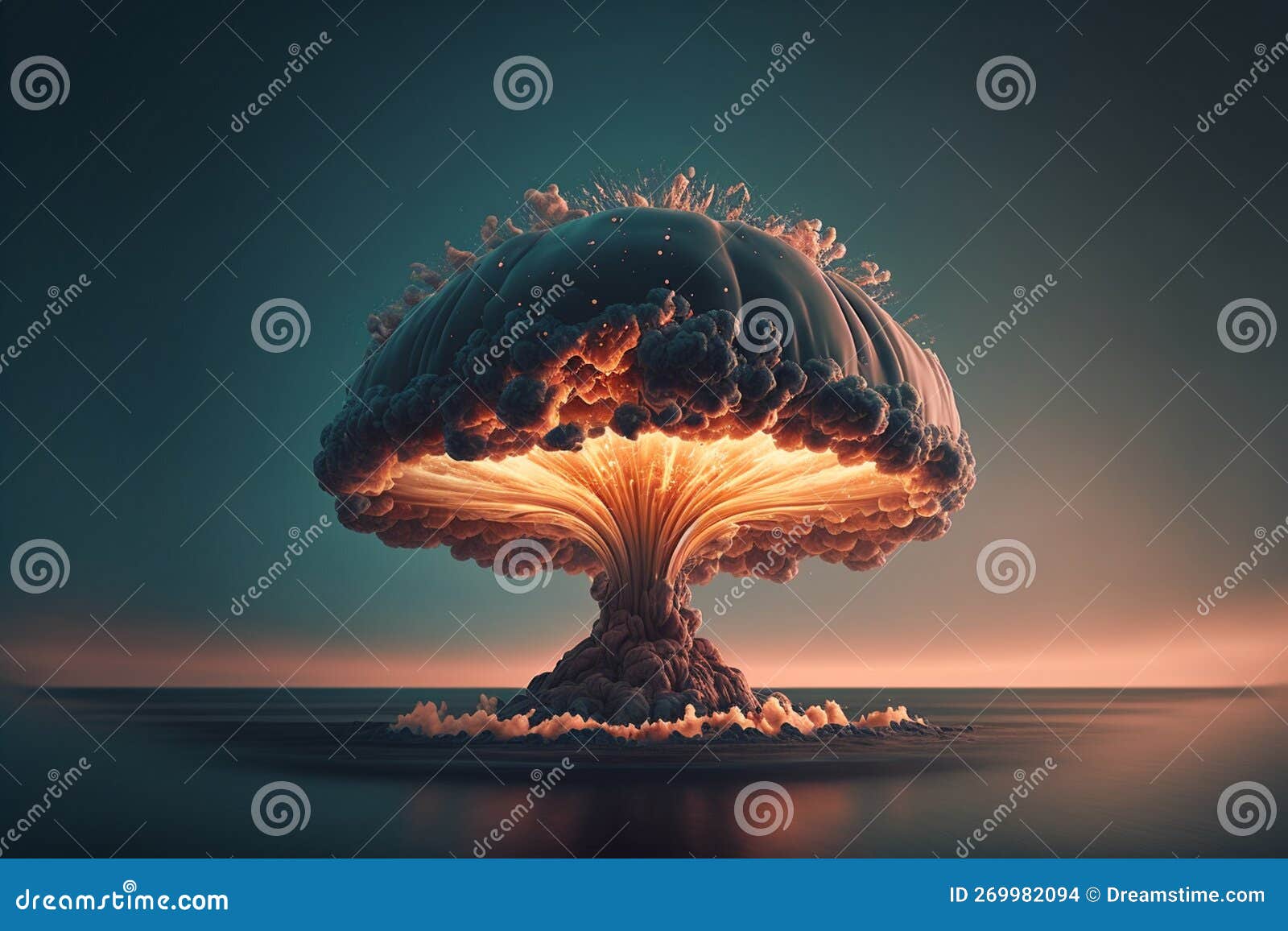 Powerful Explosion in Shape of Nuclear Mushroom Cloud AI Generated ...
