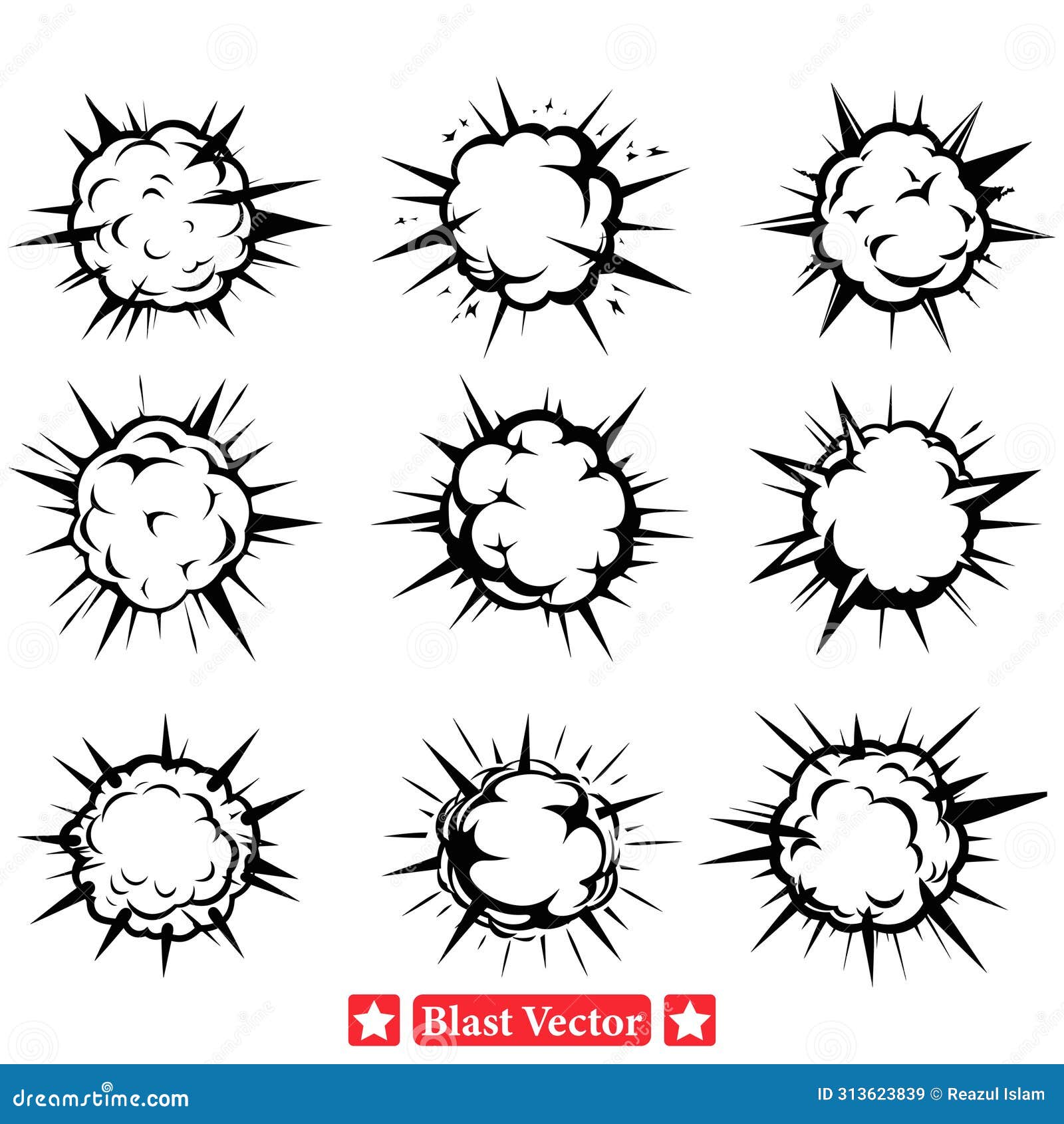 Powerful Explosions Unleashed Versatile Blast Vector Silhouette ...