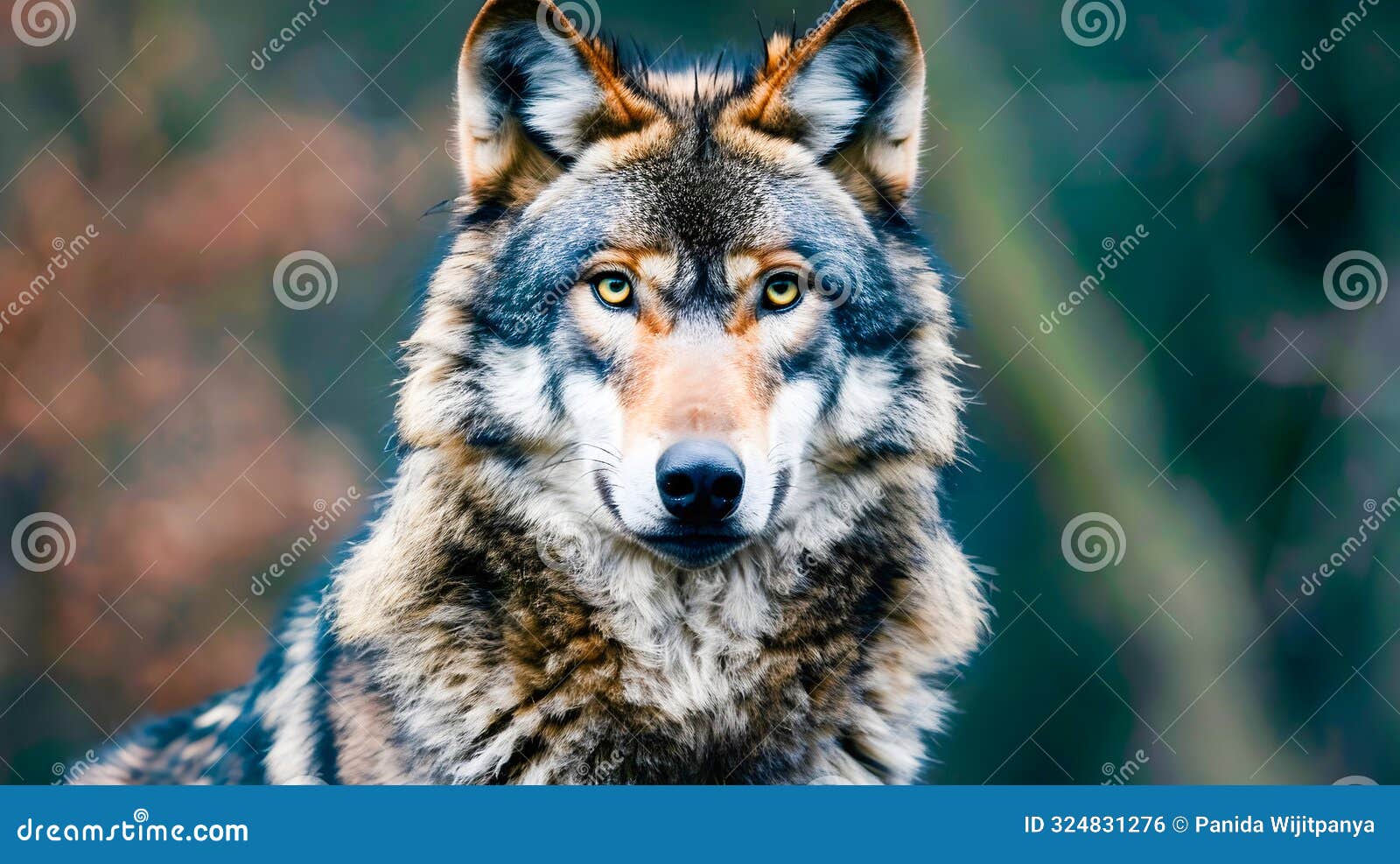 Powerful and Fierce Grey Wolf in Dramatic Natural Wilderness Habitat ...