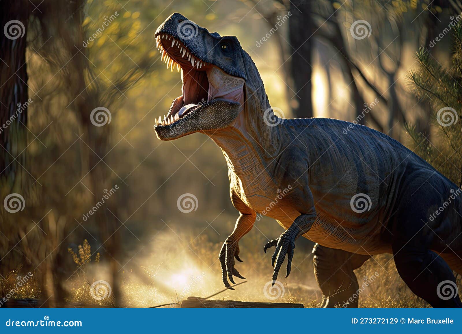 A Powerful and Fierce T-Rex Dinosaur - AI Generated Stock Illustration ...