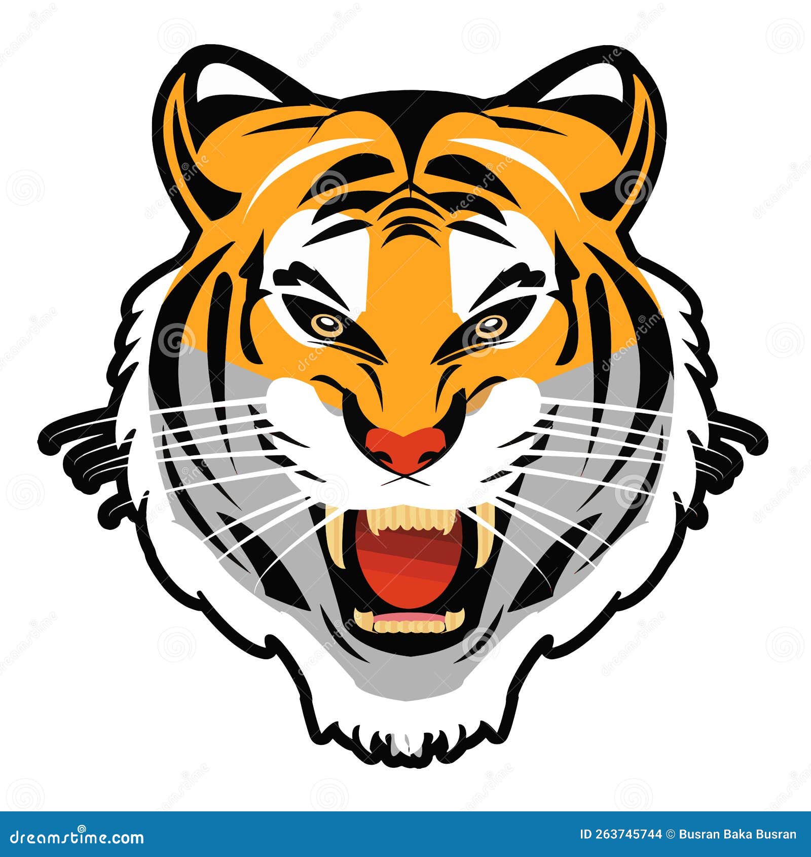 Powerful and Fierce Tiger Face Vector Stock Vector - Illustration of ...