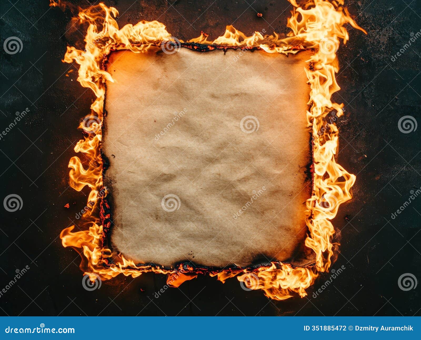 A Powerful Fire Burning an Ancient Parchment Scroll, Resulting in ...