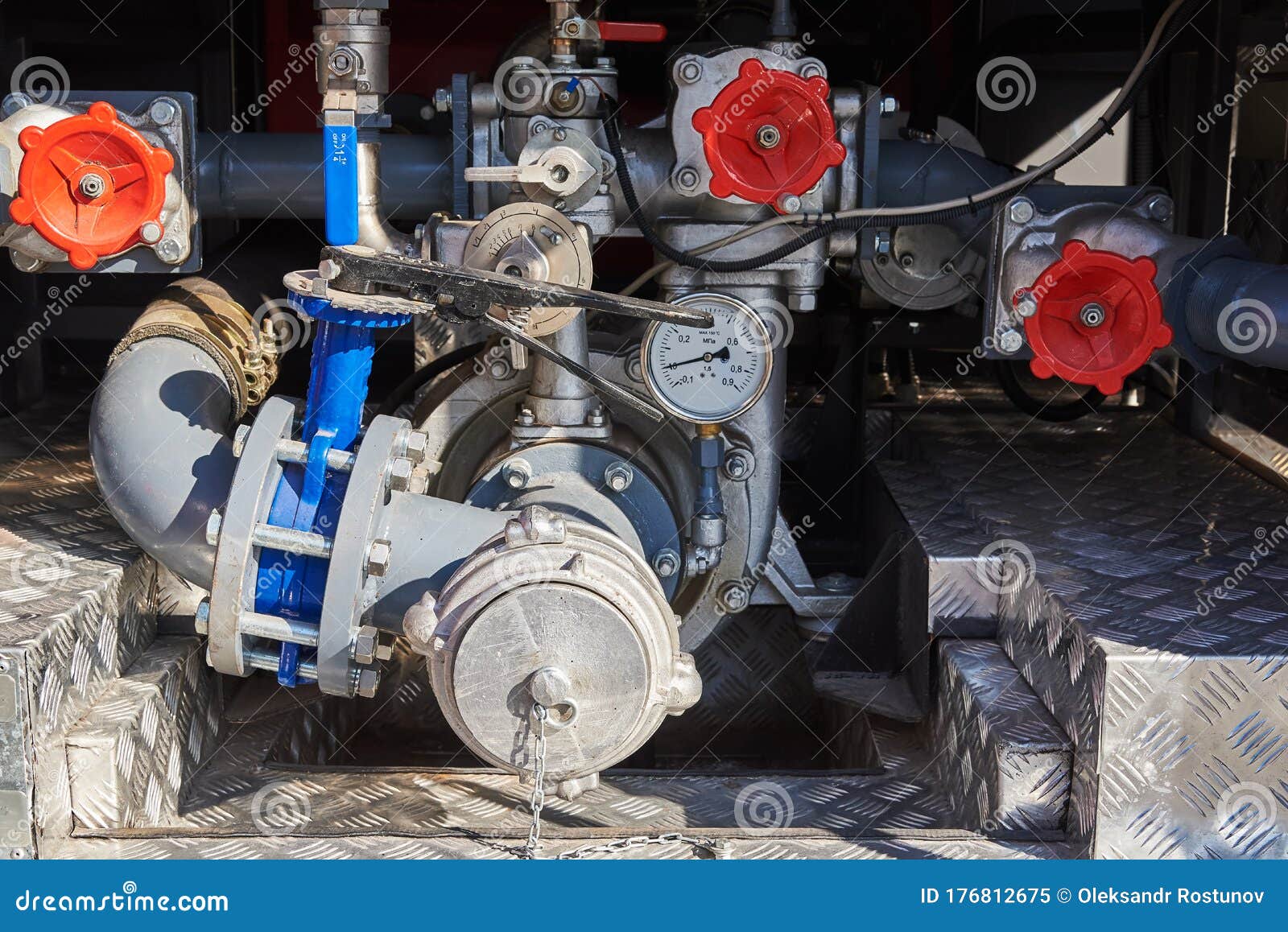 Powerful Fire Engine Pump with Water Pressure Control Devices and ...