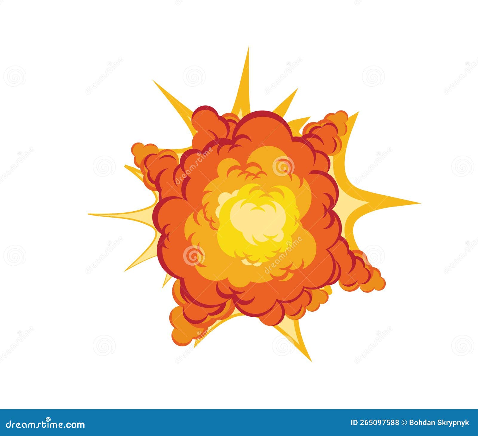 Powerful Fire Explosion. Dangerous Explosive with Red Flame Energy ...