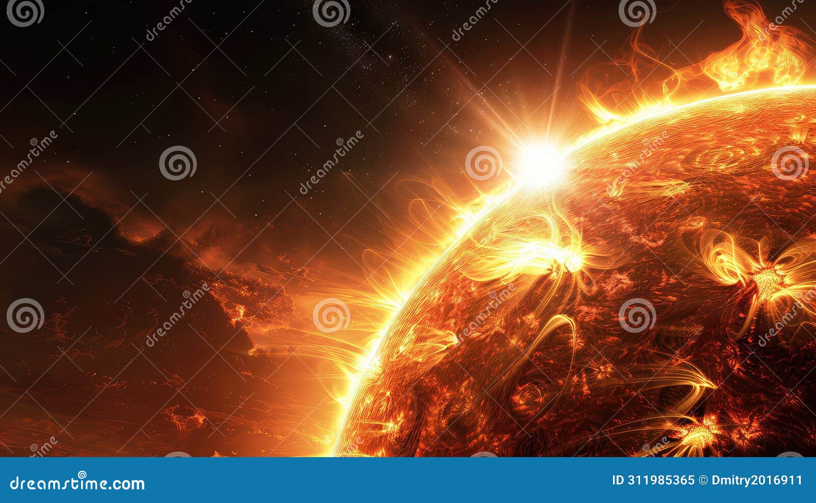 A Powerful Flare on the Sun Surface. Powerful Electromagnetic Surge ...