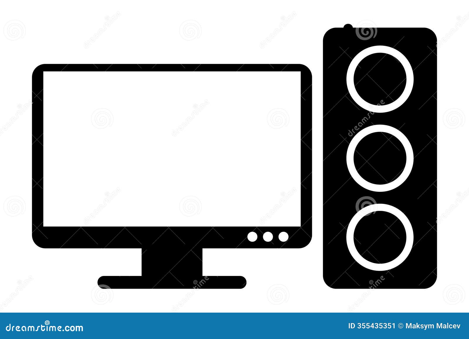 Powerful Gaming Computer Icon. Computer Desktop Icon, PC Symbol Stock ...