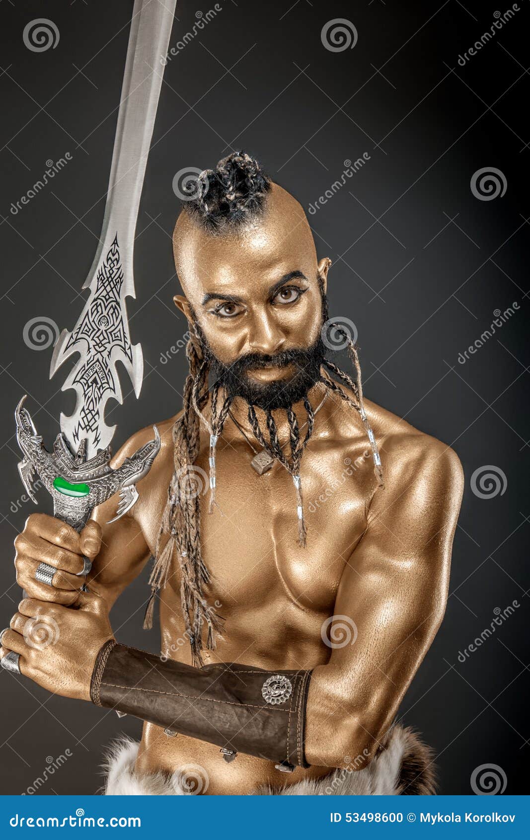 The Powerful Gold Soldier With Sword. Stock Photo | CartoonDealer.com ...