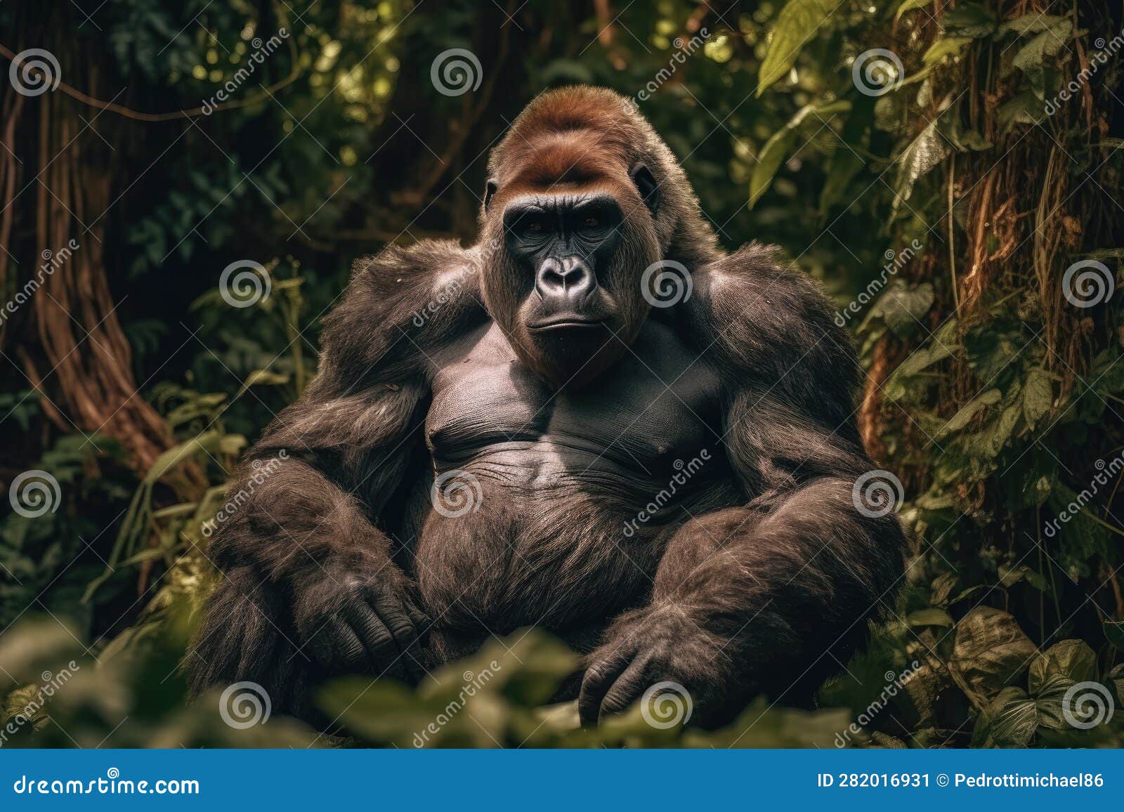 The Mighty Gorilla Powerful Primate Stock Image - Image of sitting ...