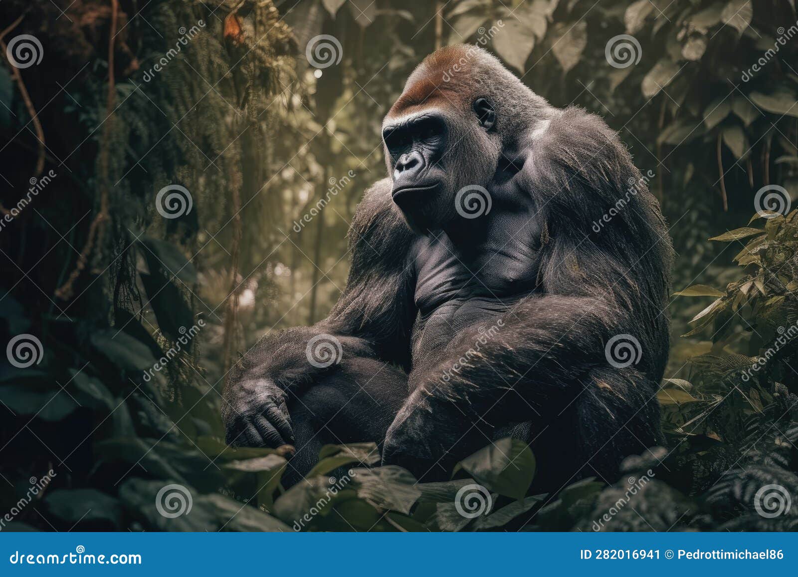 The Mighty Gorilla Powerful Primate Stock Illustration - Illustration ...