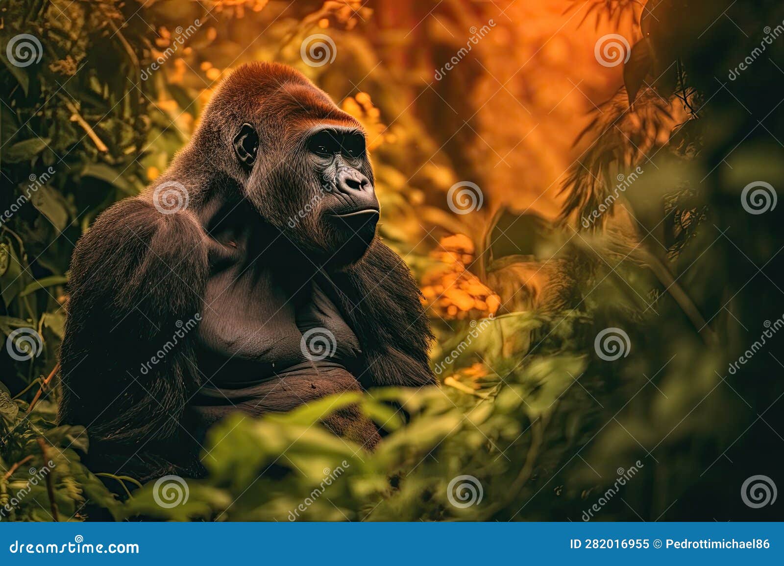 The Mighty Gorilla Powerful Primate Stock Illustration - Illustration ...