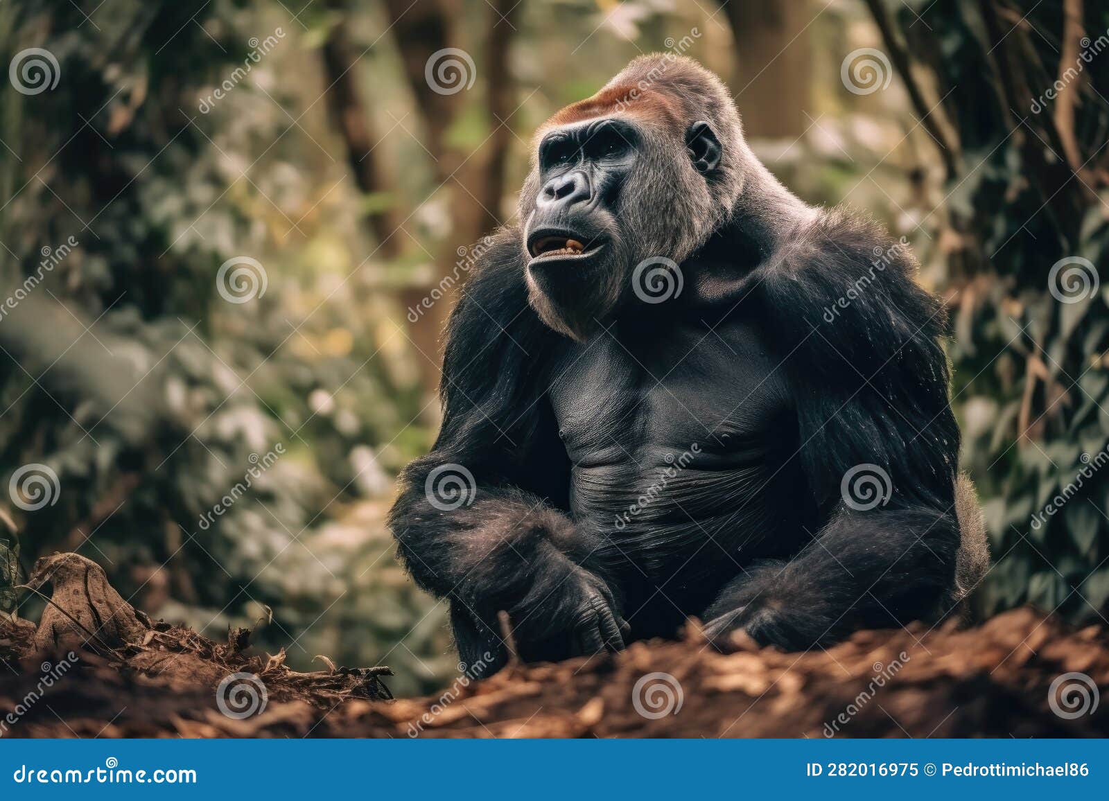 The Mighty Gorilla Powerful Primate Stock Illustration - Illustration ...