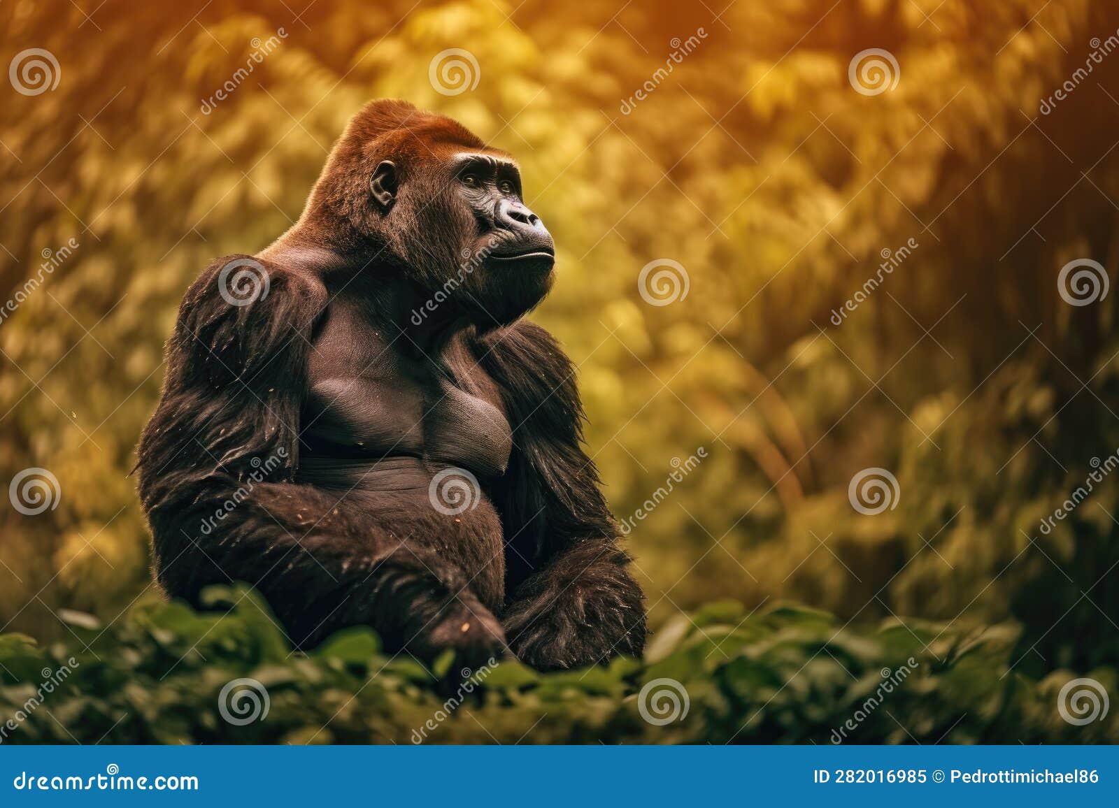 The Mighty Gorilla Powerful Primate Stock Illustration - Illustration ...