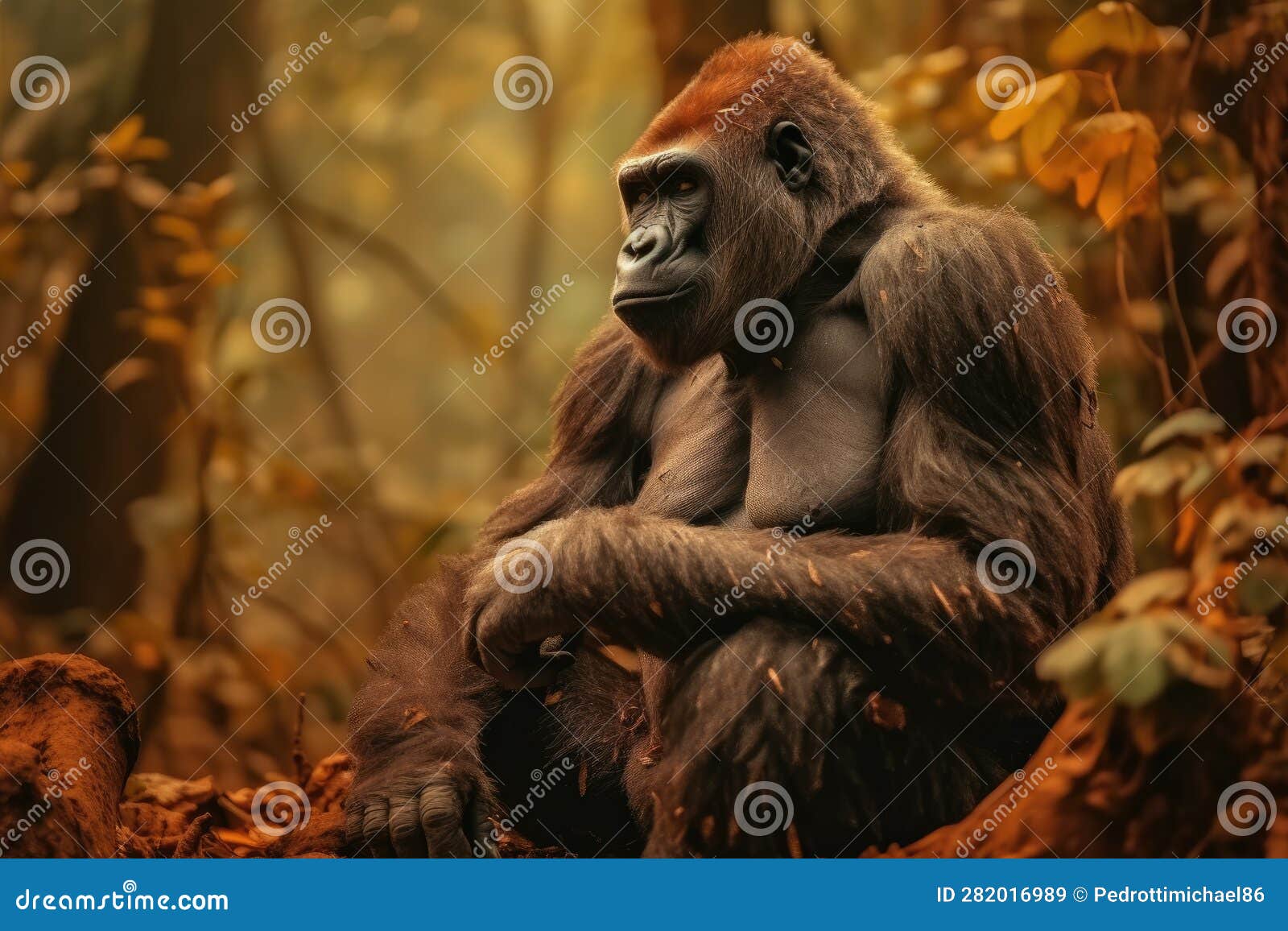 The Mighty Gorilla Powerful Primate Stock Illustration - Illustration ...