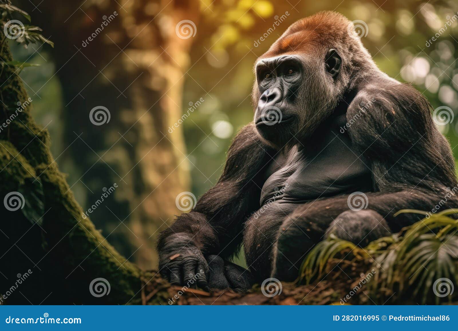 The Mighty Gorilla Powerful Primate Stock Illustration - Illustration ...