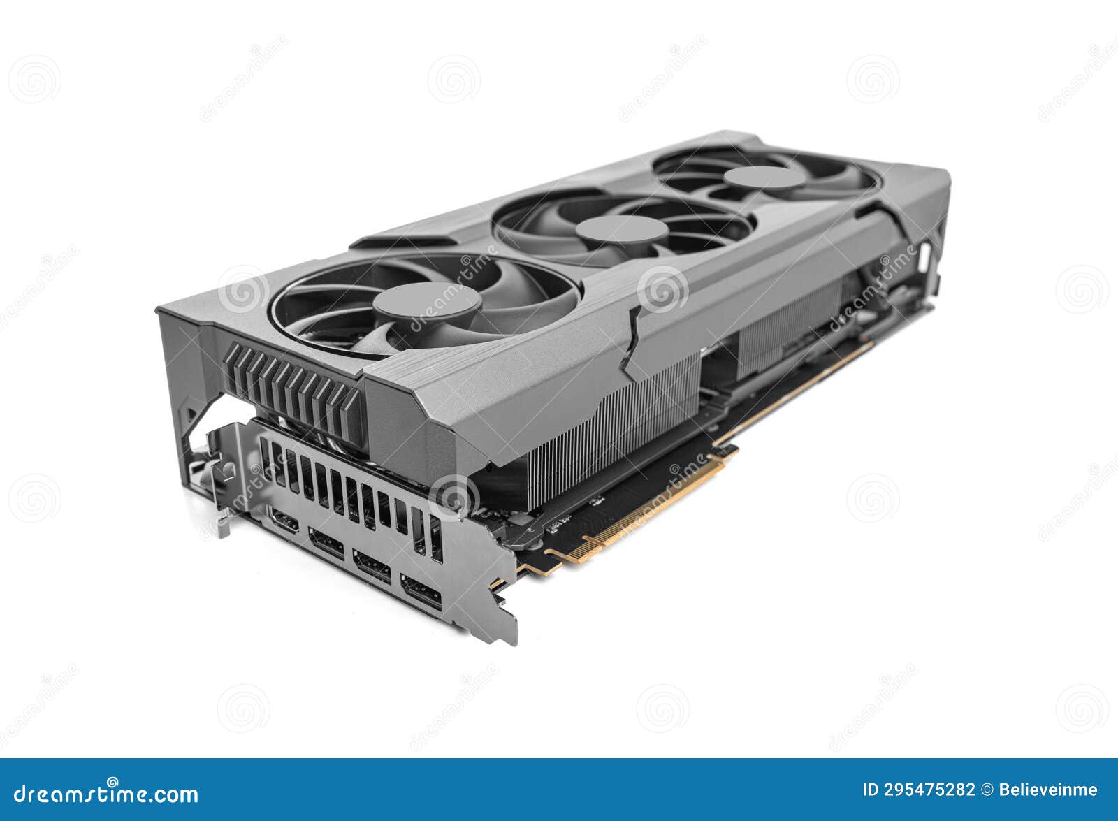 Powerful Graphic Video Card of a Computer Isolated on a White ...