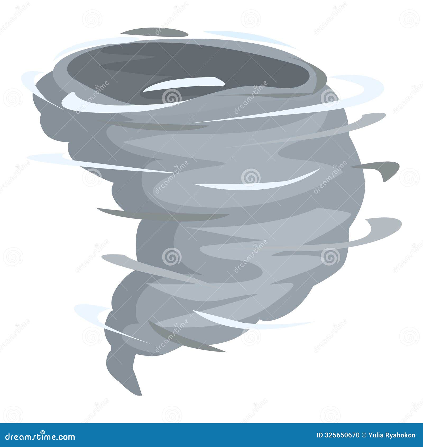 Powerful Grey Tornado Rotating, Generating Strong Wind Stock Photo ...