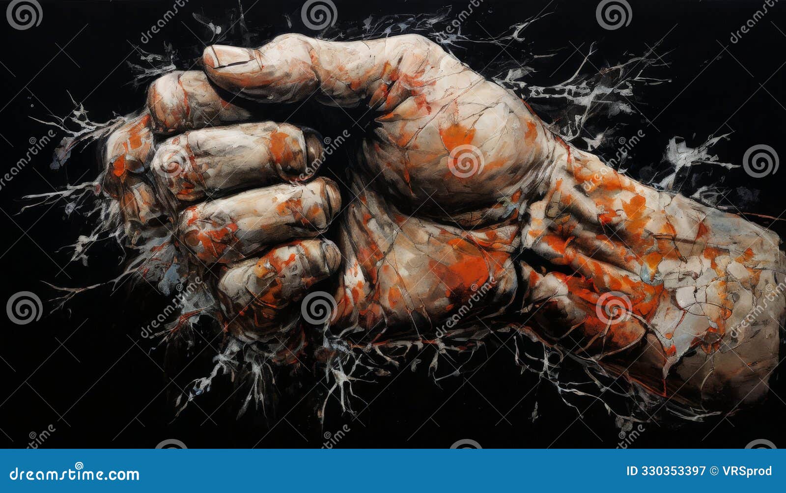 Powerful Hand Gripping through Abstract Elements Stock Image - Image of ...