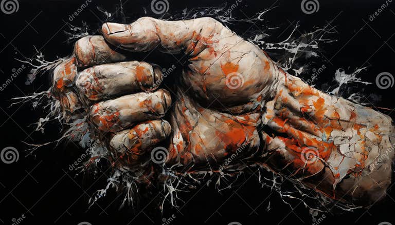 Powerful Hand Gripping through Abstract Elements Stock Image - Image of ...