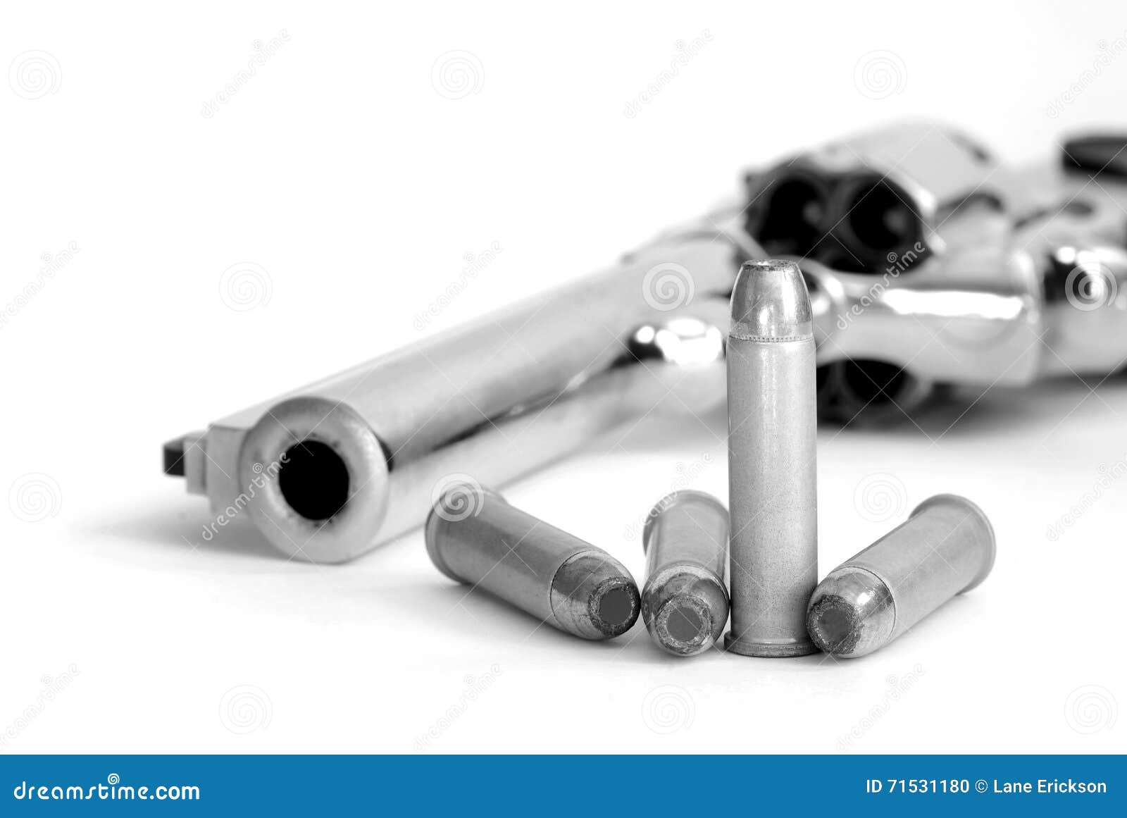 Powerful Handgun and Bullets Stock Photo - Image of loaded, bullets ...