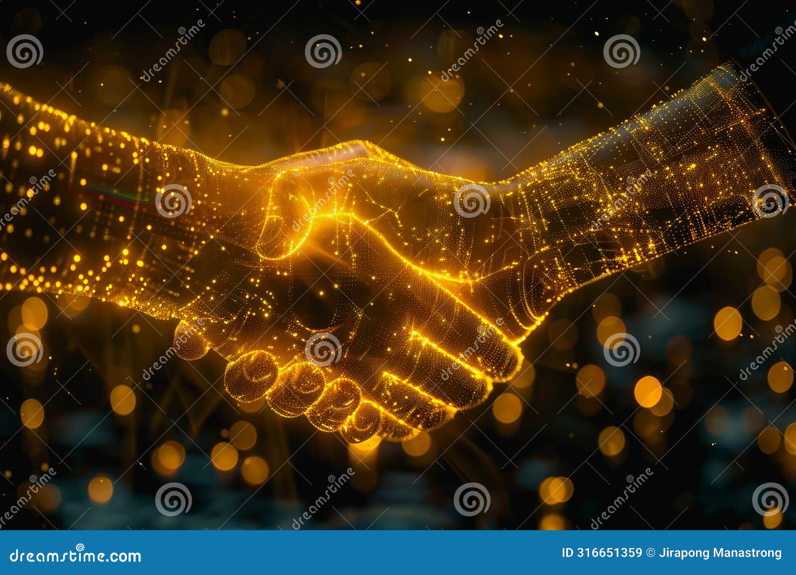 Powerful Handshake, Background Business Digital Format in Abstract ...