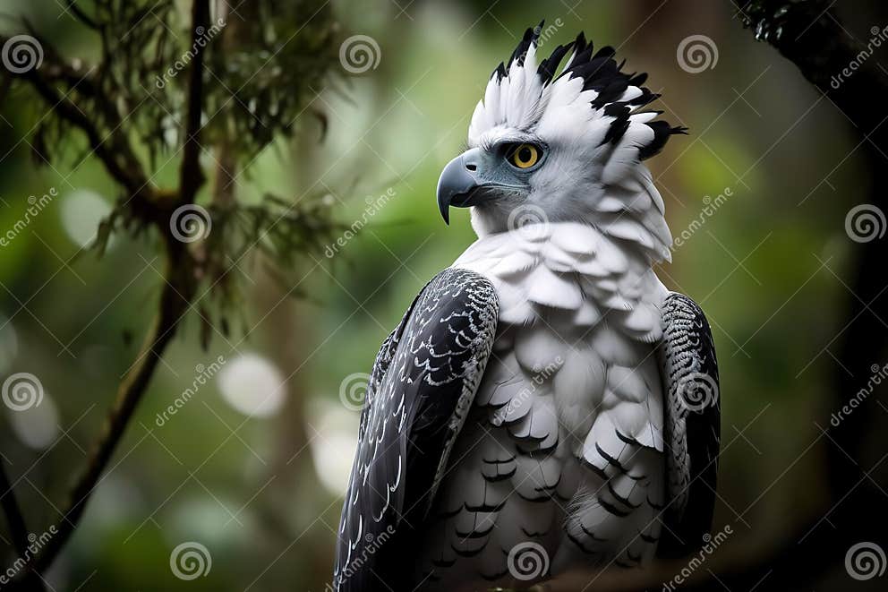Powerful Harpy Eagle in the Tropical Rainforest Canopy. Generative AI ...