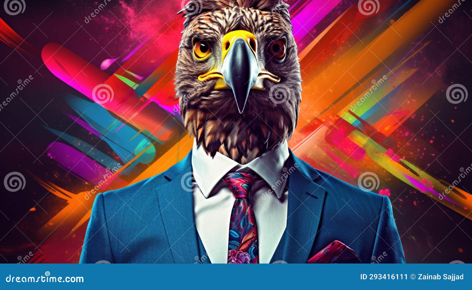 The Powerful Head of a Hawk Symbolizing a Blend of Human Strength and ...