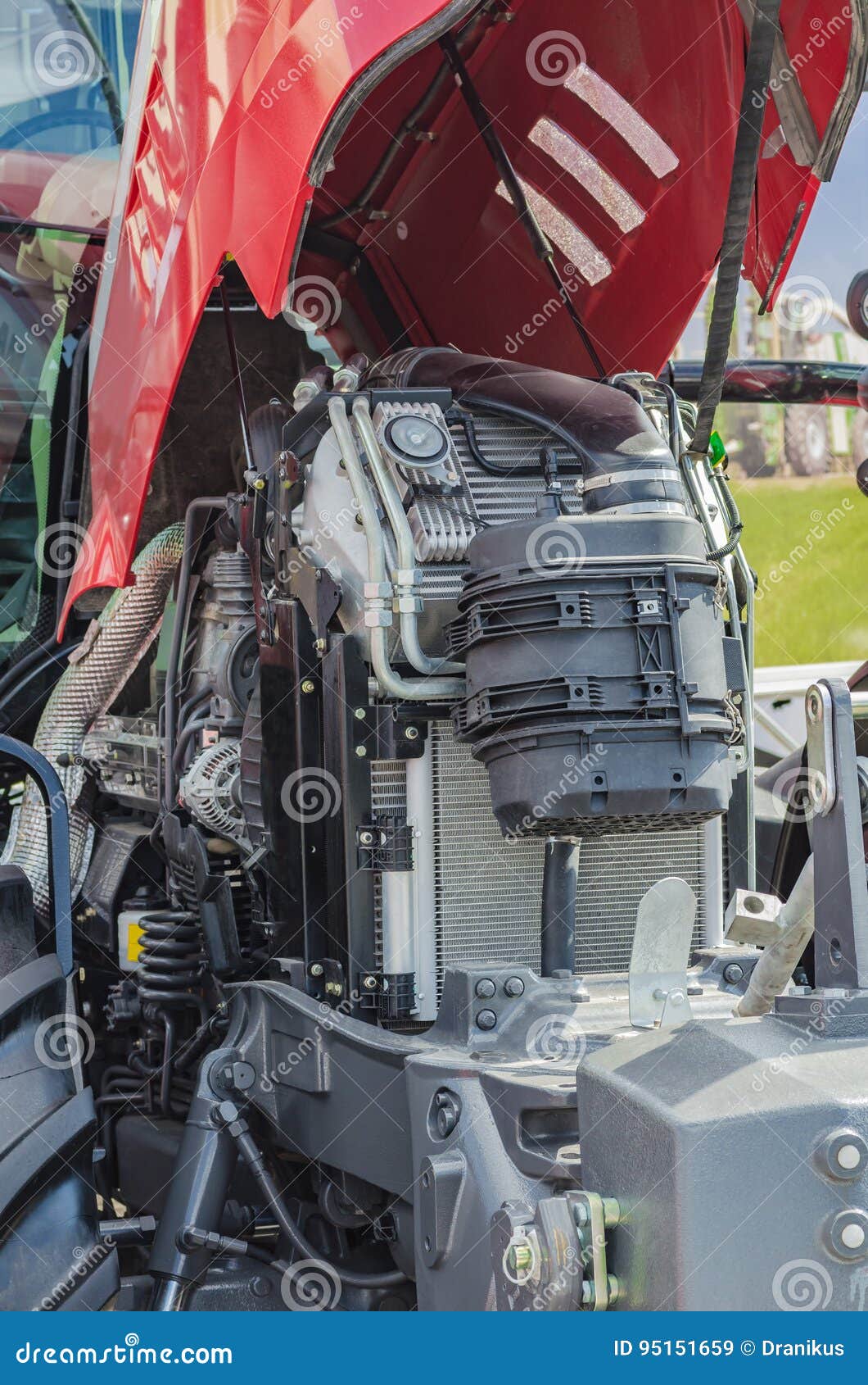Powerful High-tech Tractor Engine in Modern Design Stock Image - Image ...