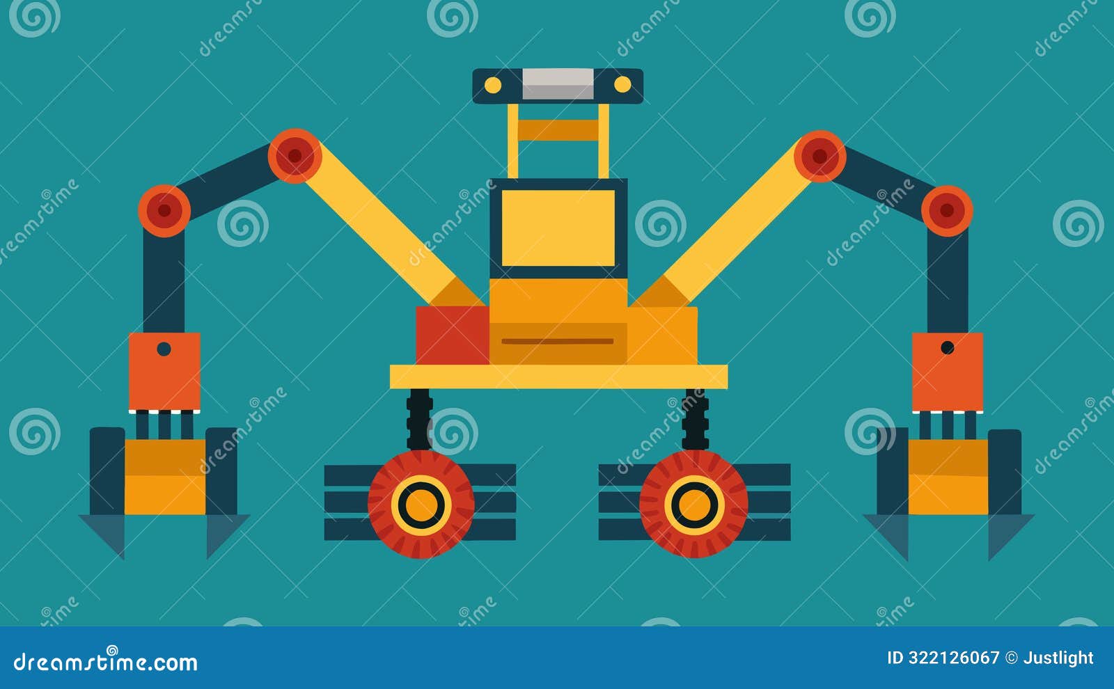 Powerful Hydraulic Arms Extend from the Sides of the Machine Providing ...