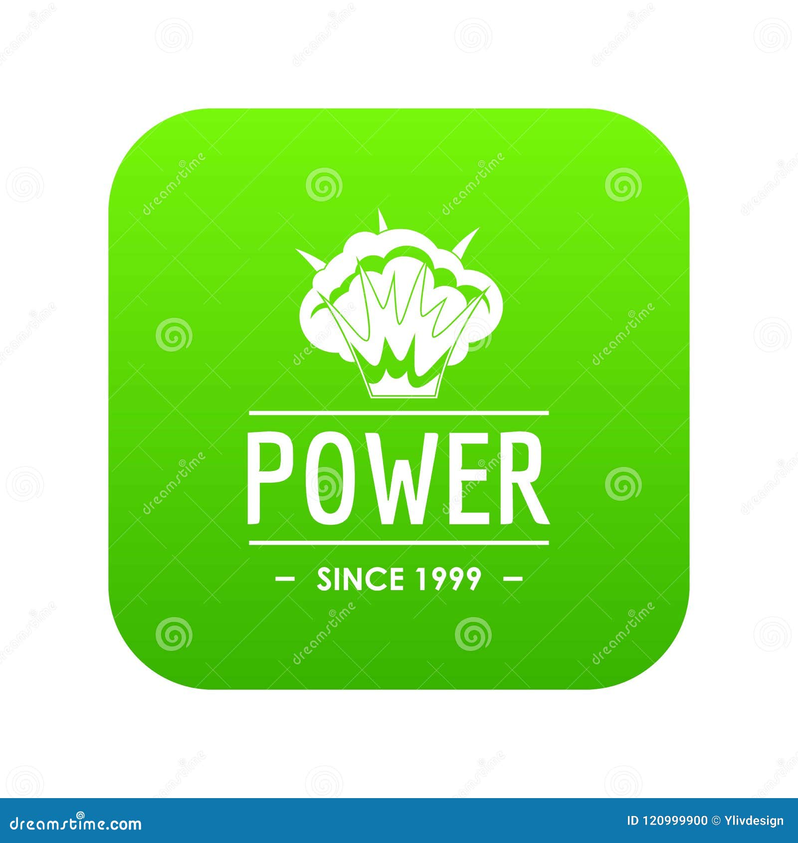 Powerful icon green vector stock vector. Illustration of gray - 120999900