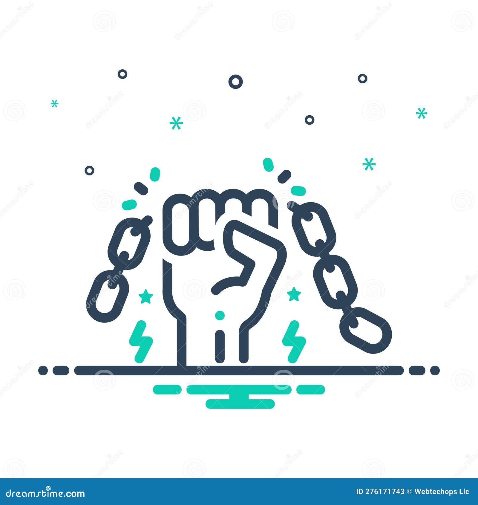 Mix Icon for Powerful, Impressive and Chain Stock Vector - Illustration ...