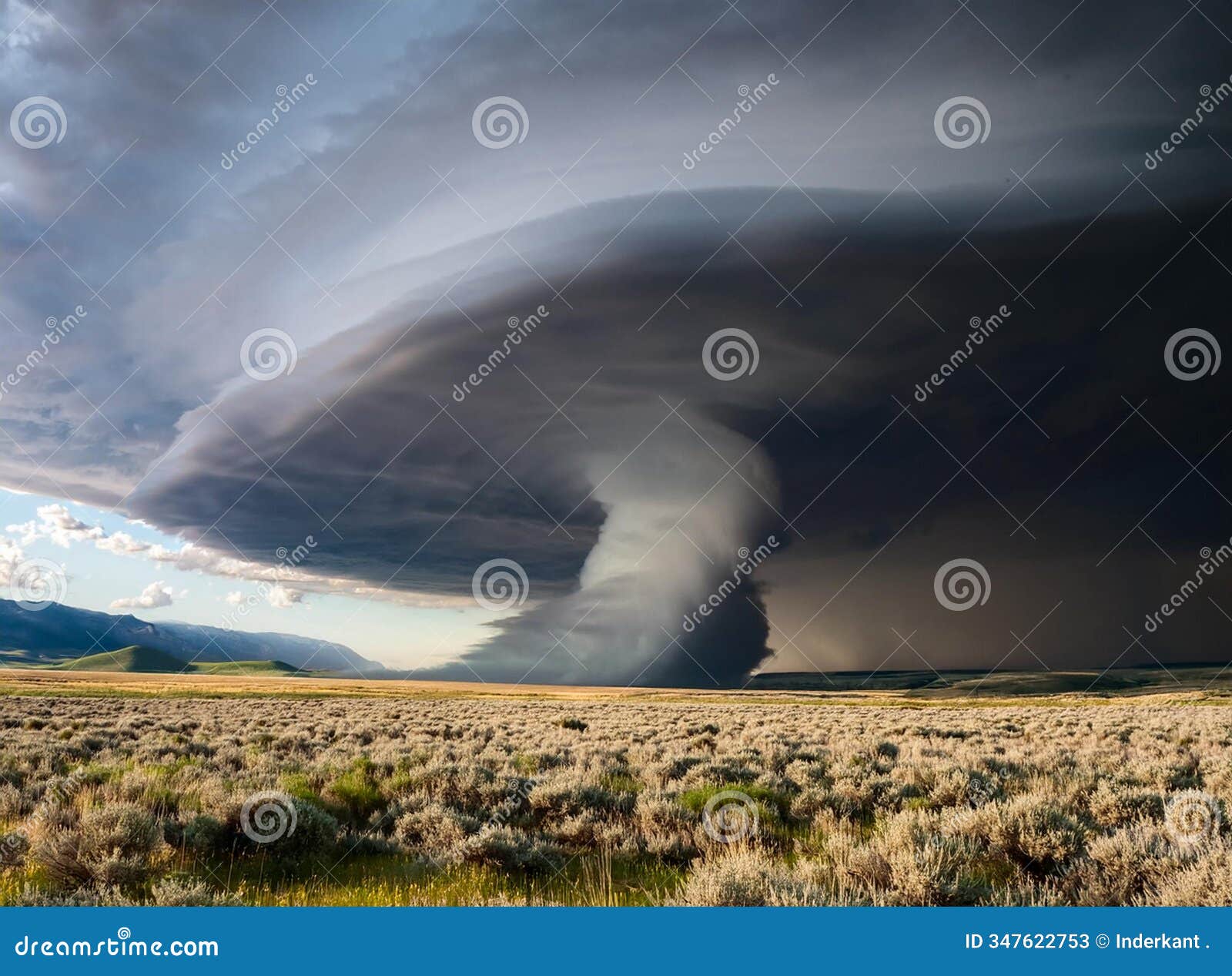 Storm Cyclone: Dramatic Contrast of Wind and Clear Sky Stock ...