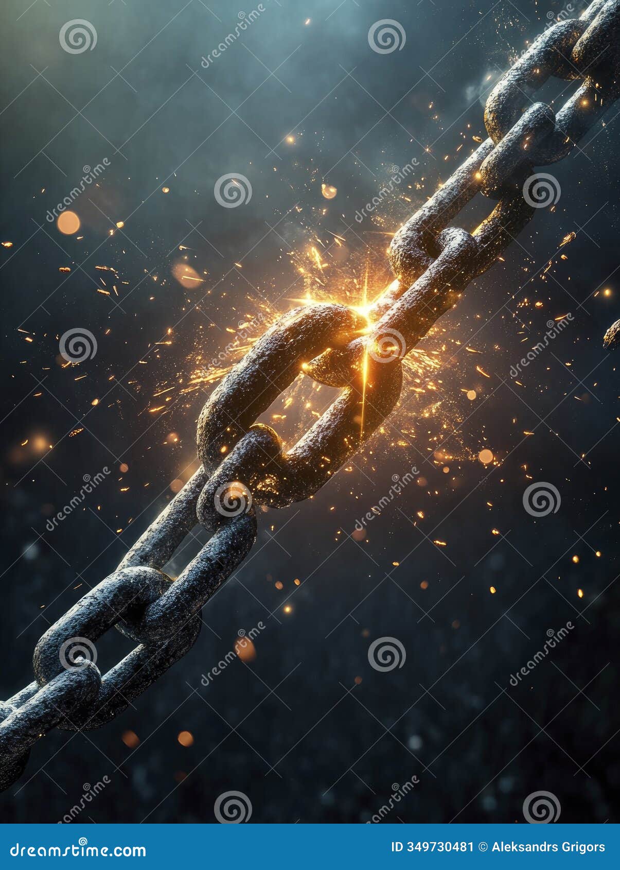 A Powerful Image of a Chain Breaking Apart Mid-air, Symbolizing Freedom ...