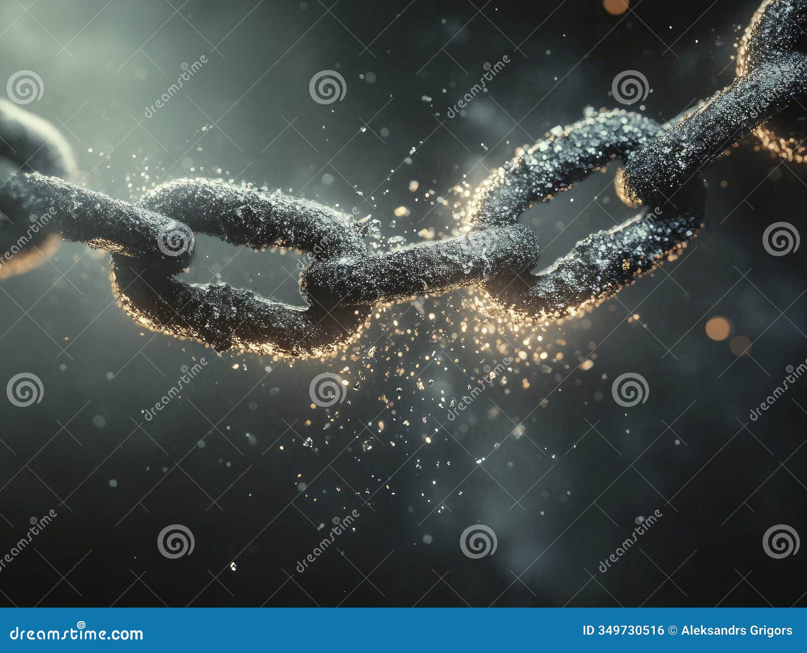 A Powerful Image of a Chain Breaking Apart Mid-air, Symbolizing Freedom ...