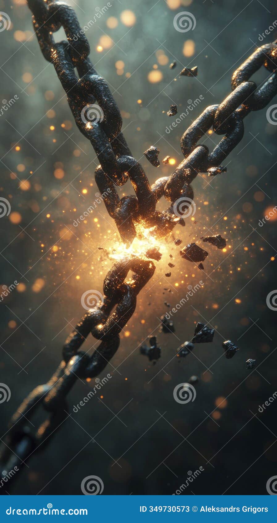 A Powerful Image of a Chain Breaking Apart Mid-air, Symbolizing Freedom ...