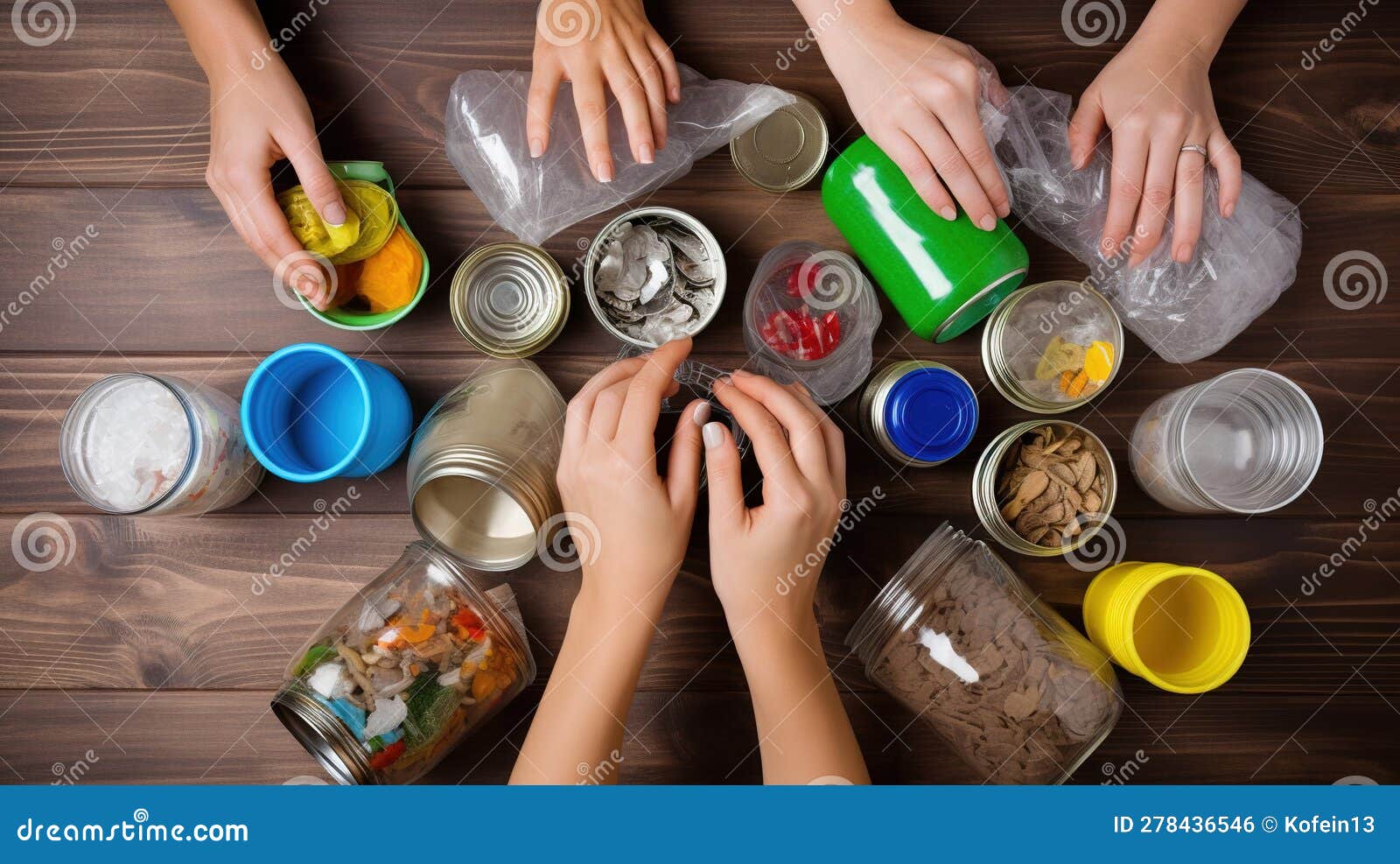 Eco Activist Hands Sorting Waste Preparing For Recycling, Environment ...