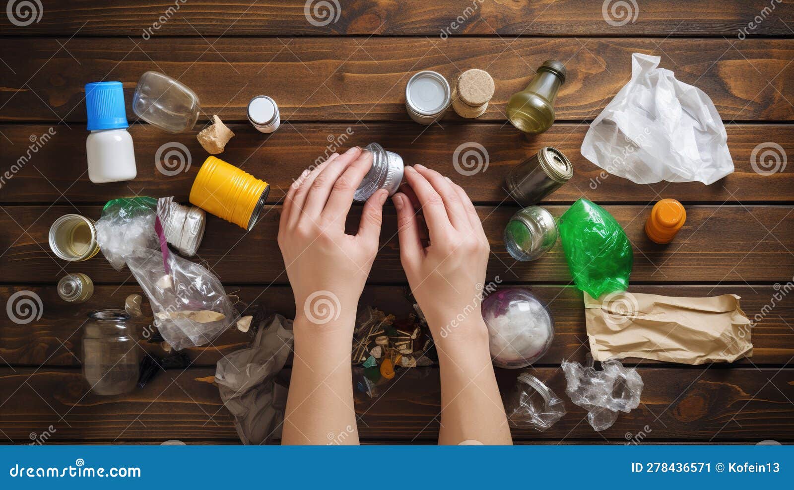 Eco Activist Hands Sorting Waste Preparing for Recycling, Environment ...