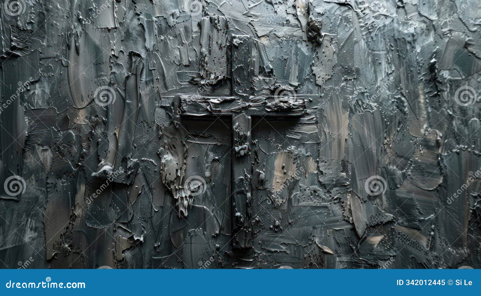 Christian Cross Symbol on Ashes Palette Background for Ash Wednesday ...