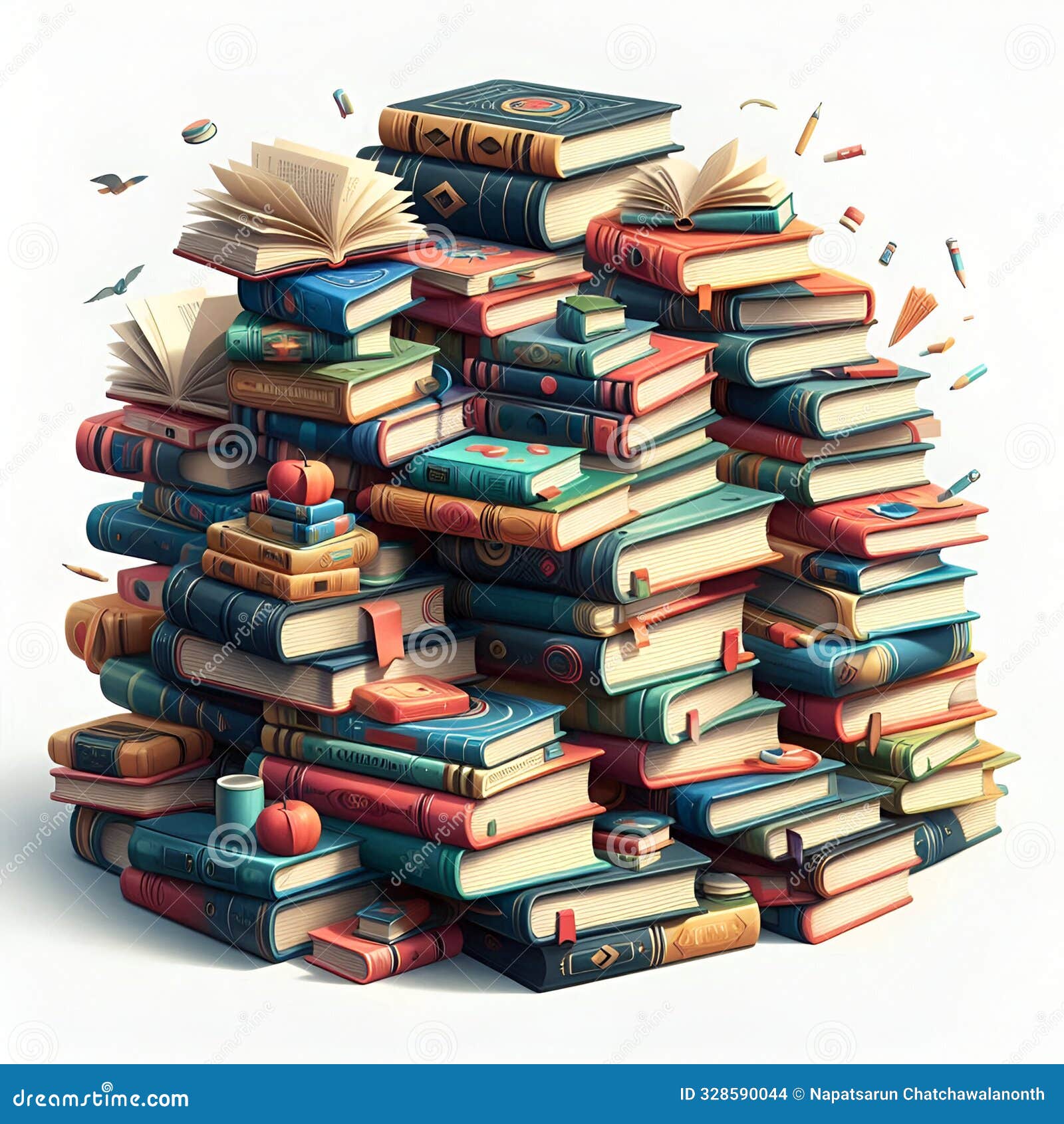 Mountains of Wisdom: a Pile of Knowledge, Generative AI. Stock ...