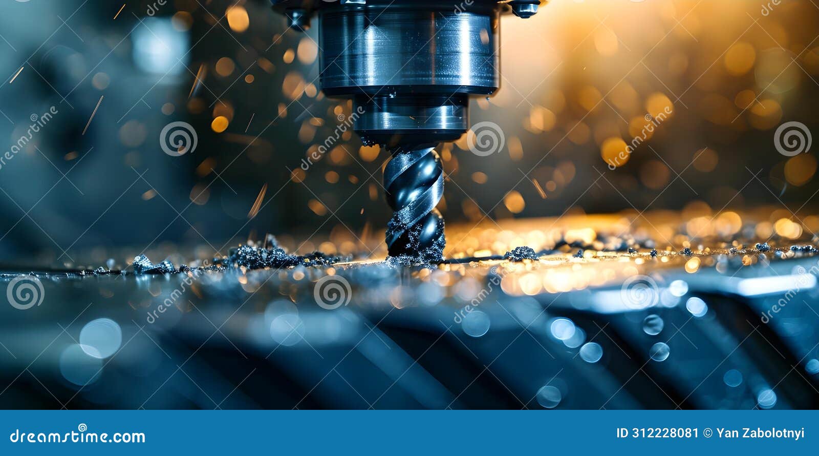 Powerful Image: Metal Drill Bit Inserted into Drill Head Demonstrating ...