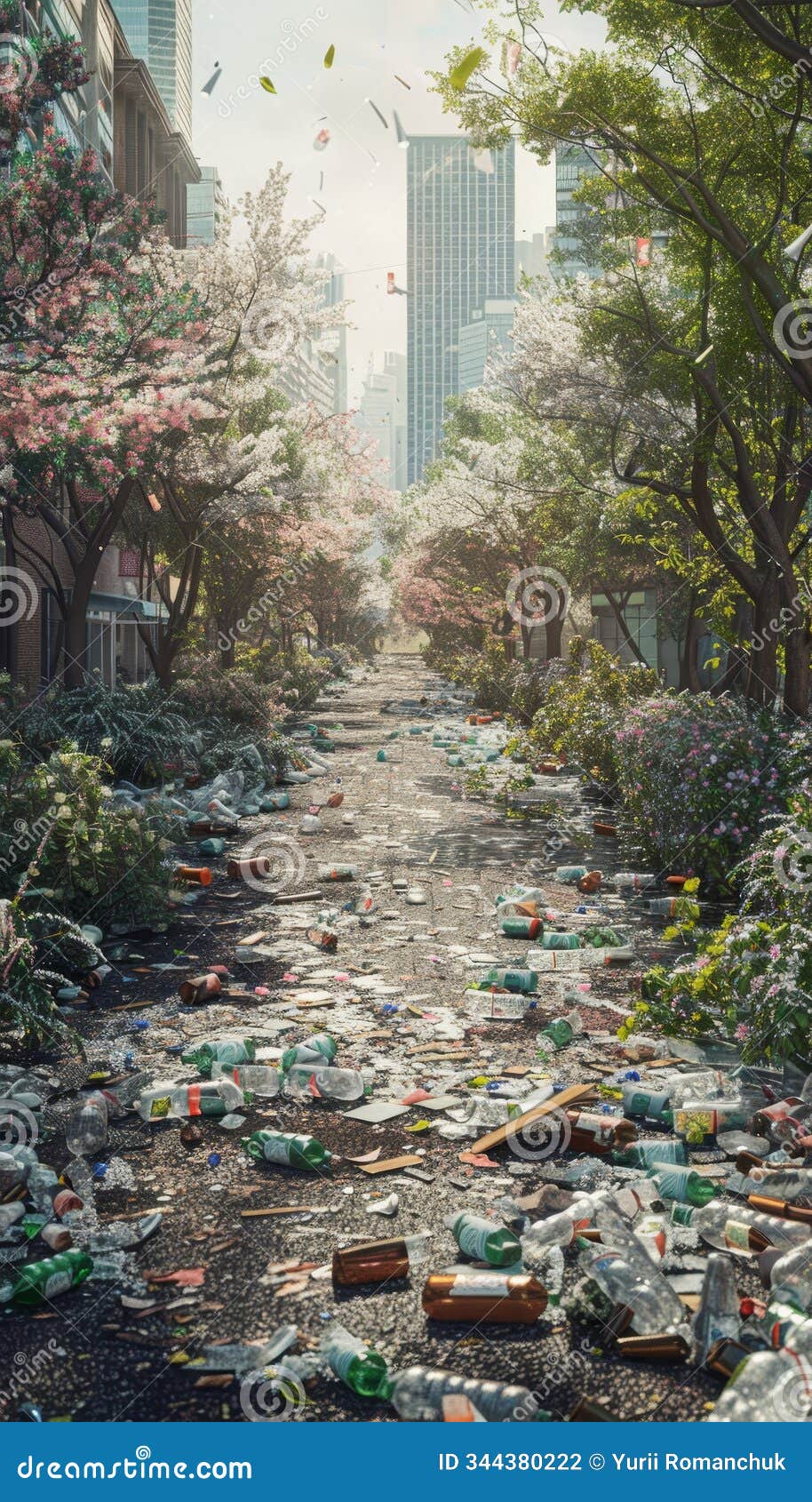 A Powerful Image of Pollution Garbage and Waste Littering a Park S ...