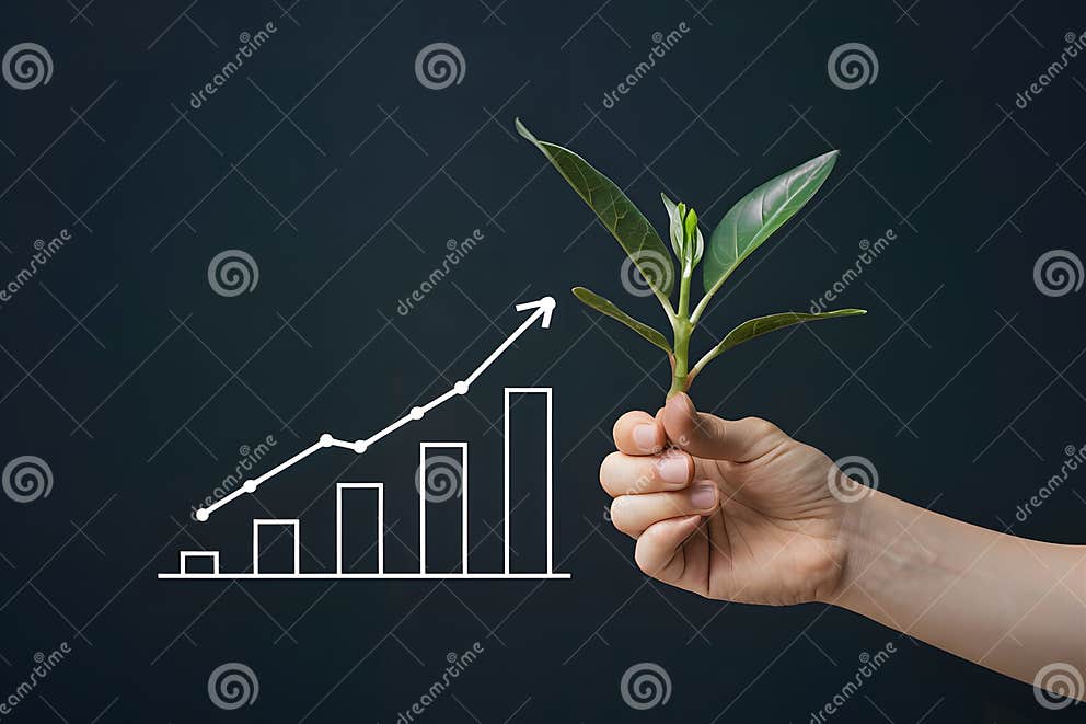 Powerful Image Symbolizing Growth and Progress with Plant and Upward ...