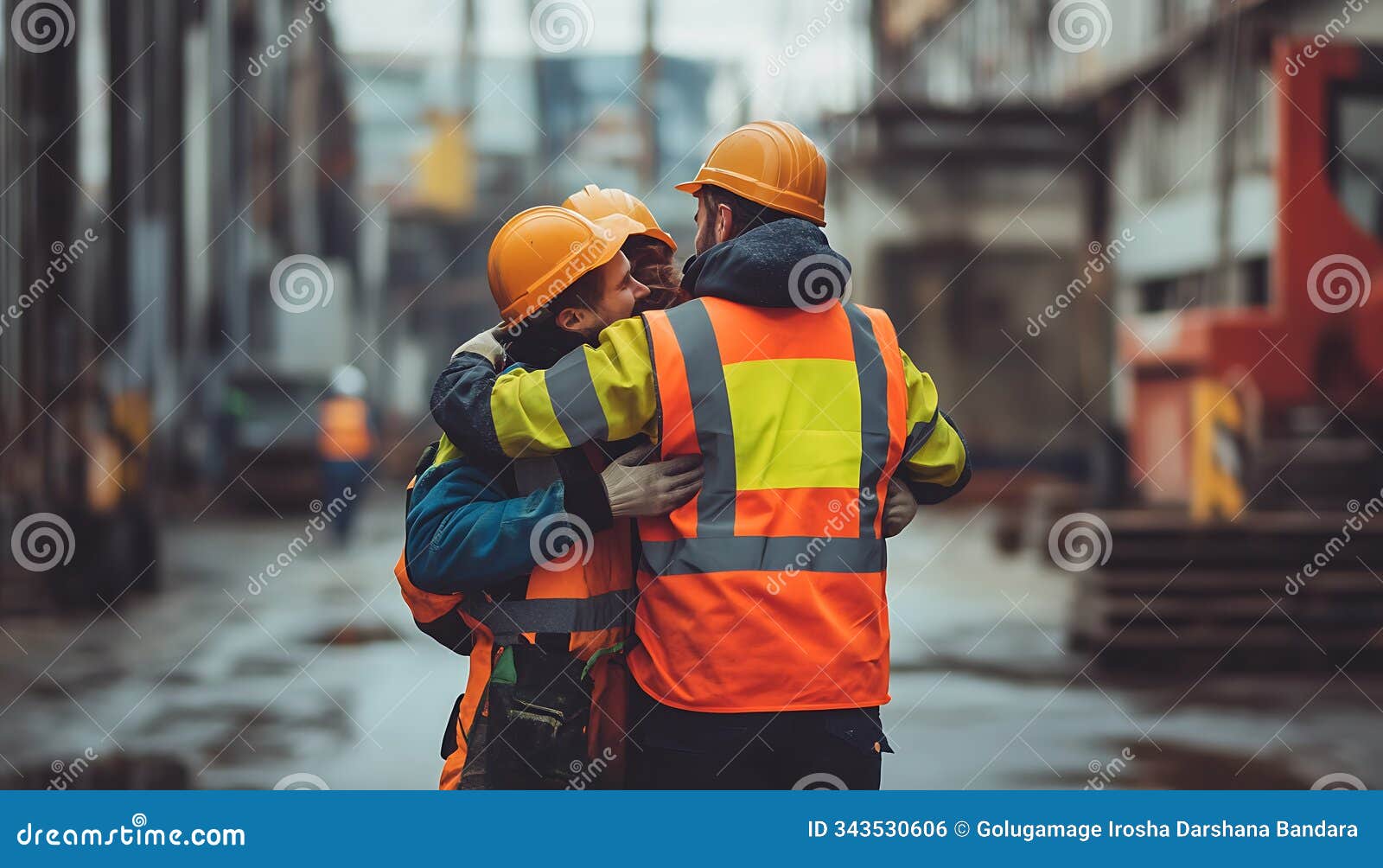 Industrial Unity: Construction Workers in High-Visibility Gear Stock ...