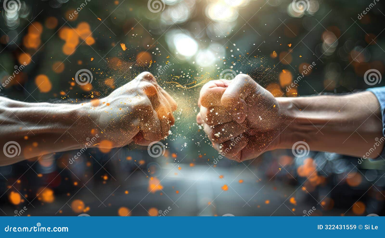 Fighting for Resolution: Two Fists in a Symbolic Conflict Concept Stock ...