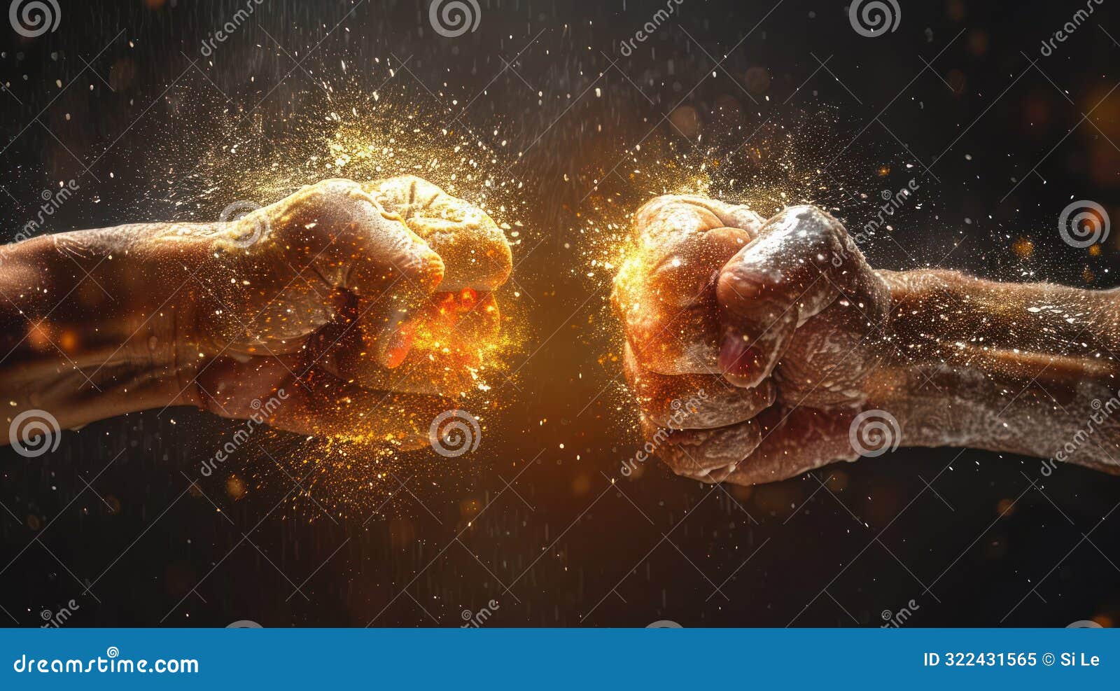 Fighting for Resolution: Two Fists in a Symbolic Conflict Concept Stock ...