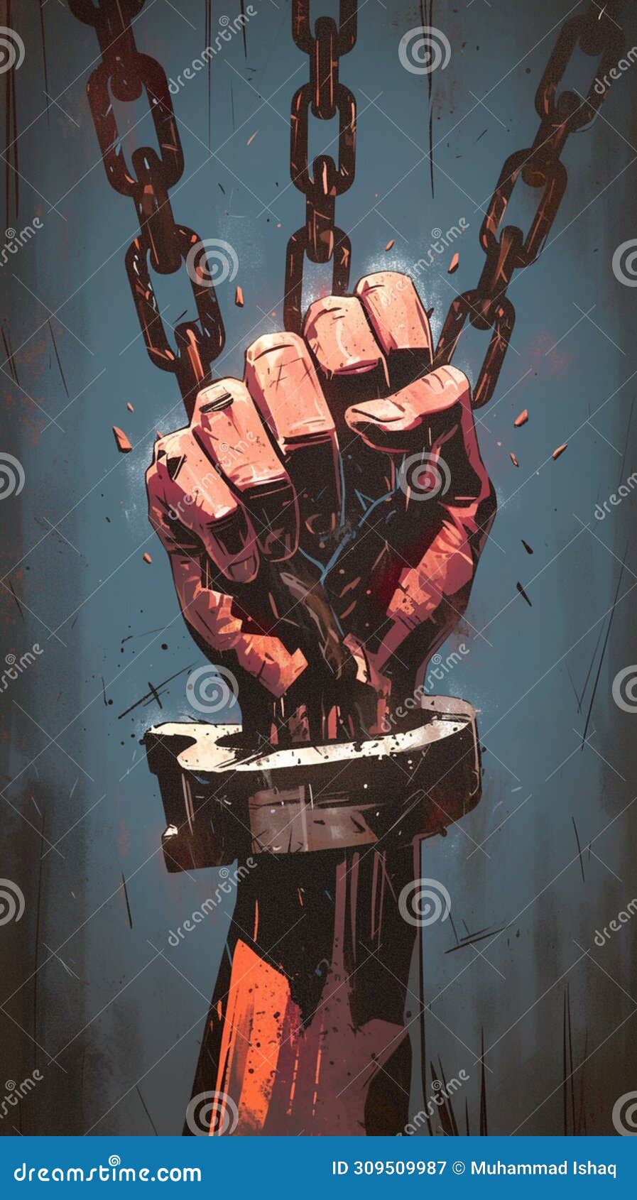 Powerful Imagery Hands Breaking Chains Symbolizing Freedom on Human ...